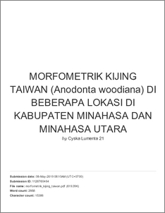 (Peer Review) MORFOMETRIK KIJING TAIWAN (Anodonta woodiana) DI BEBERAPA LOKASI DI KABUPATEN ...
