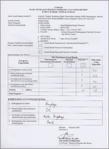 (Peer Review) ANALISIS TINGKAT KESEHATAN BANK PERKREDITAN RAKYAT (BPR ...